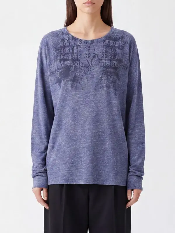 MAISON MARGIELA Long-sleeved Cotton T-shirt With Abstract Print And Logo