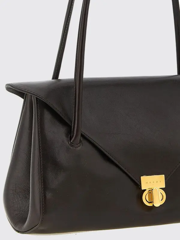 Marni Calfskin Leather Shoulder Bag - Brown