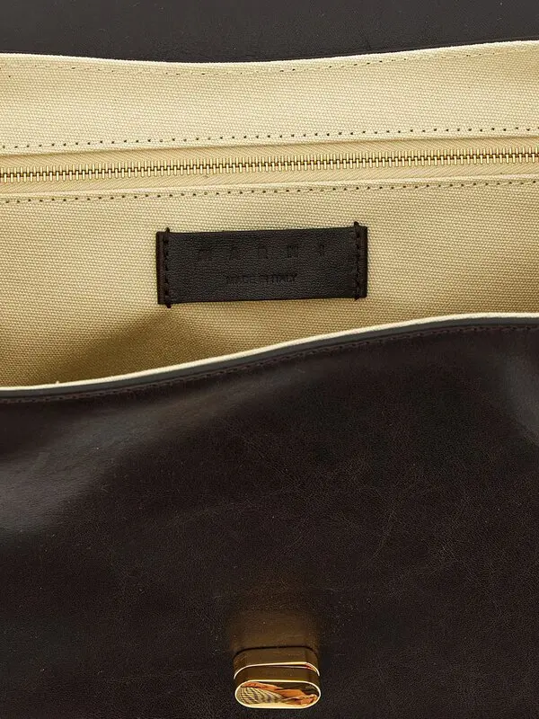 Marni Calfskin Leather Shoulder Bag - Brown