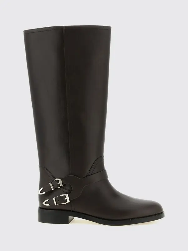 Pinko Knee-high Biker Boots In Smooth Leather - Black 1