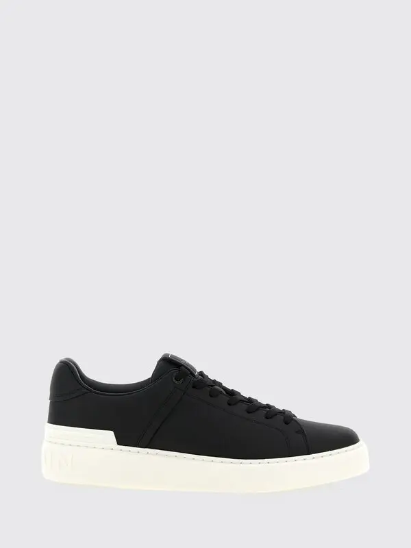 Balmain B-court Bicolour Smooth Calf Leather Trainers - Black 1