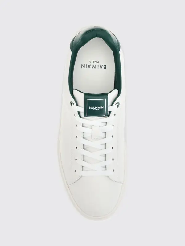 Balmain B-court Bicolour Smooth Calf Leather Trainers