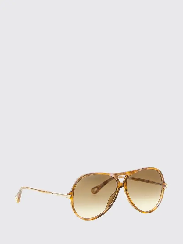Chloé Aviator Tortoiseshell Acetate Sunglasses With Double Bridge - Yellow