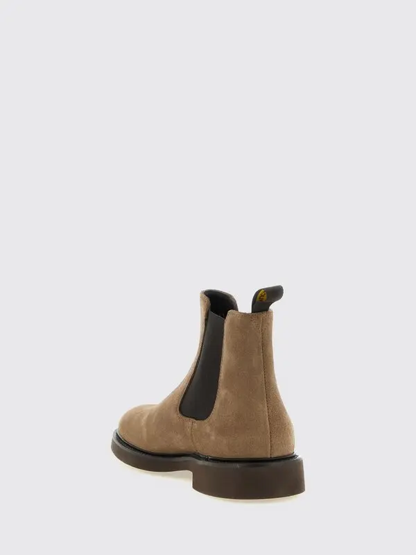 DOUCAL'S Suede Chelsea Boots With Rear Pull Tab - Beige