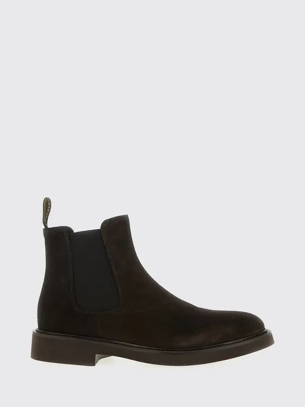 DOUCAL'S Suede Chelsea Boots With Rear Pull Tab - Dark