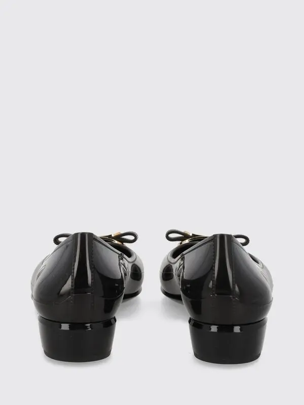 FERRAGAMO Ballet Flats With Gancini Buckle - Black