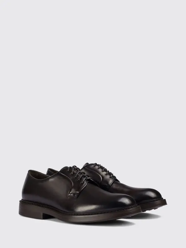 DOUCAL'S Smooth Calfskin Leather Derby Shoes - Dark