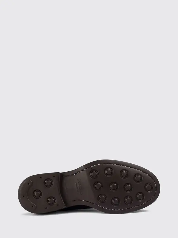 DOUCAL'S Smooth Calfskin Leather Derby Shoes - Dark