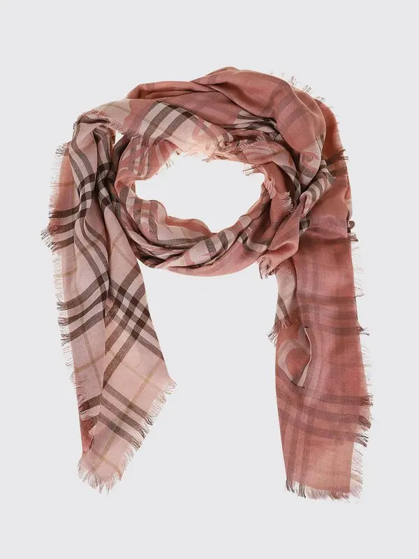 Burberry Check Pattern Wool And Silk-blend Scarf