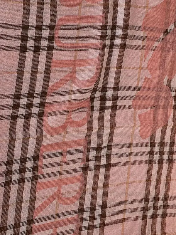 Burberry Check Pattern Wool And Silk-blend Scarf