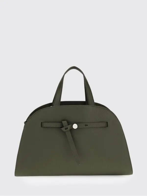 Tory Burch Romy Grained Leather Handbag With Double T Logo And Shoulder Strap - Green