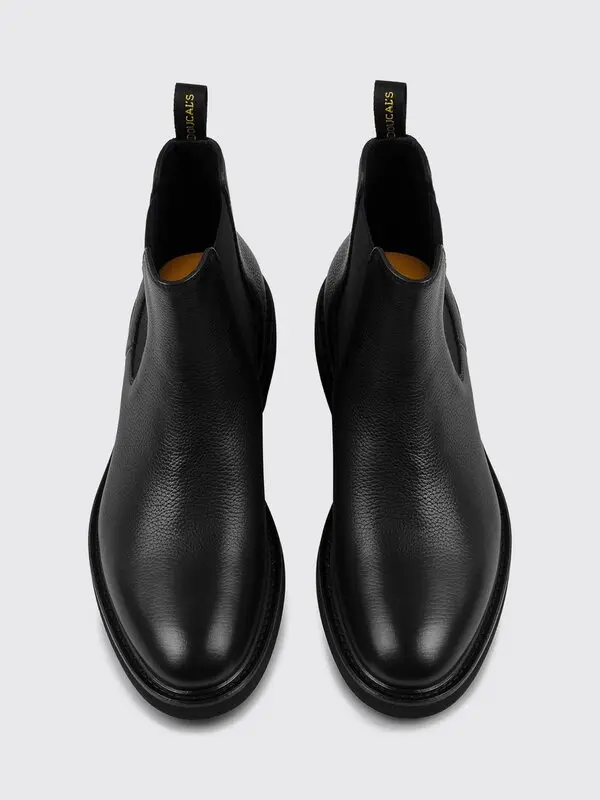 DOUCAL'S Tumbled Calfskin Leather Chelsea Boots
