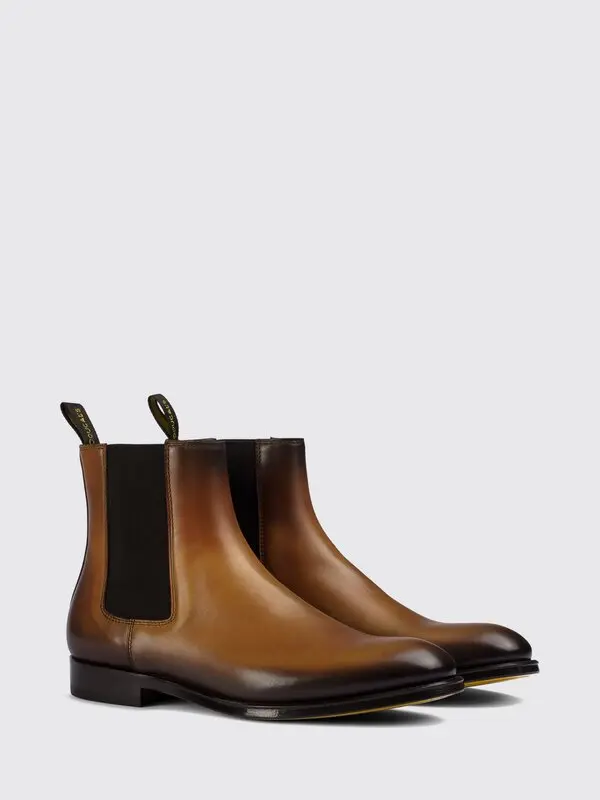 DOUCAL'S Smooth Calfskin Chelsea Boots With Leather Sole - Brown
