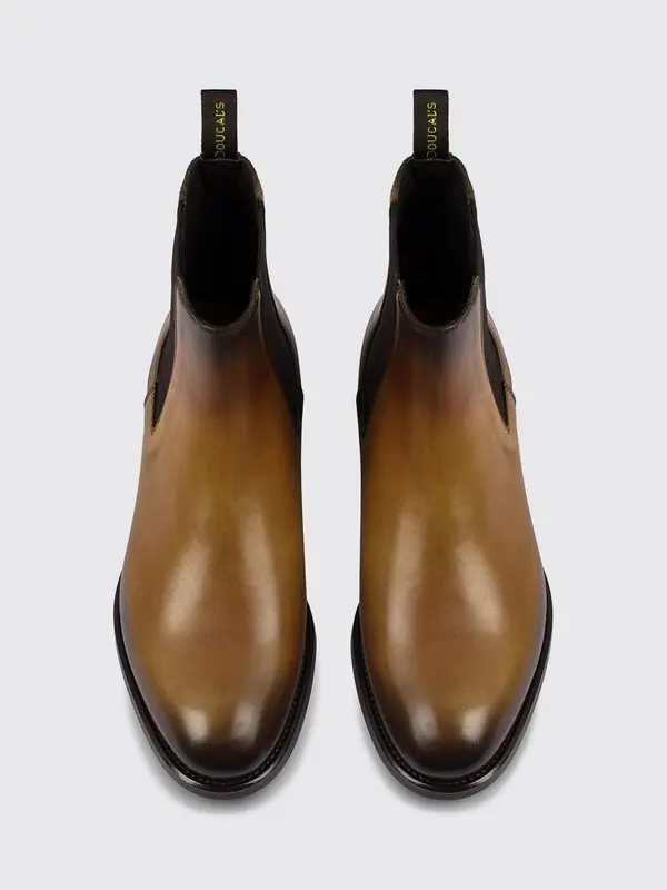 DOUCAL'S Smooth Calfskin Chelsea Boots With Leather Sole - Brown