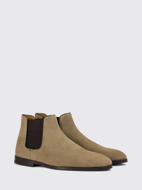 DOUCAL'S Suede Calfskin Chelsea Boots With Leather Sole - Cocoa