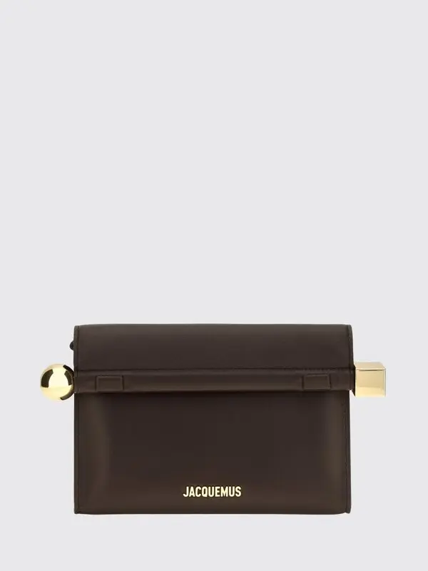 Jacquemus Rond Carré Rigid Lambskin Mini Clutch - Brown
