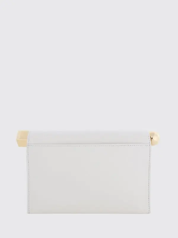 Jacquemus Rond Carré Rigid Lambskin Mini Clutch With Lettering Logo - Ivory
