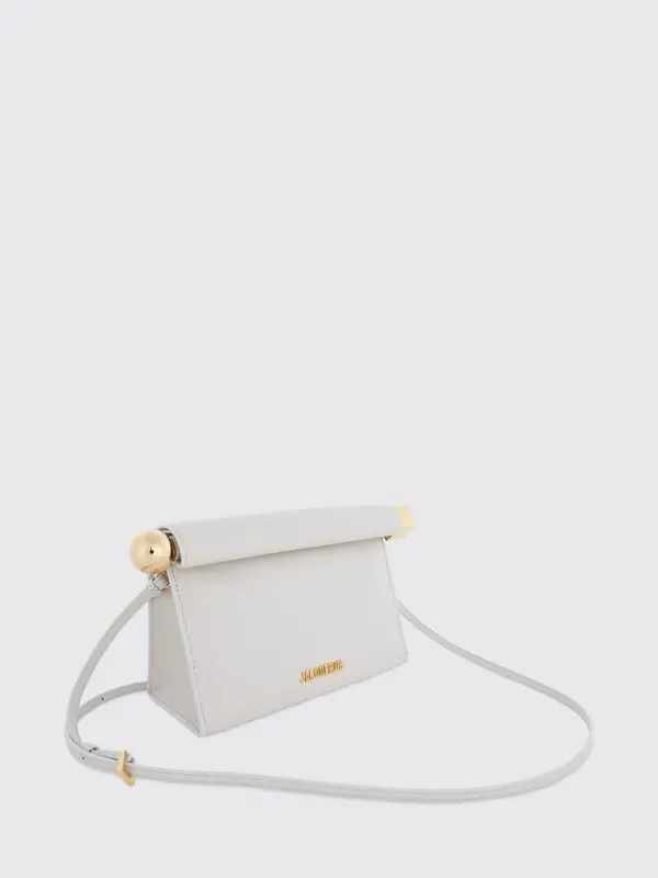 Jacquemus Rond Carré Rigid Lambskin Mini Clutch With Lettering Logo - Ivory