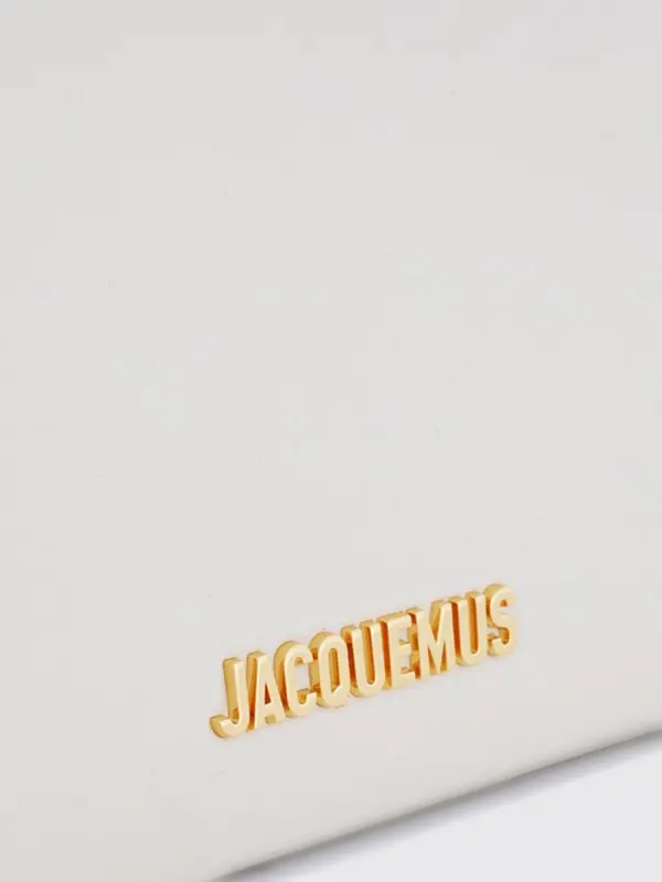 Jacquemus Rond Carré Rigid Lambskin Mini Clutch With Lettering Logo - Ivory