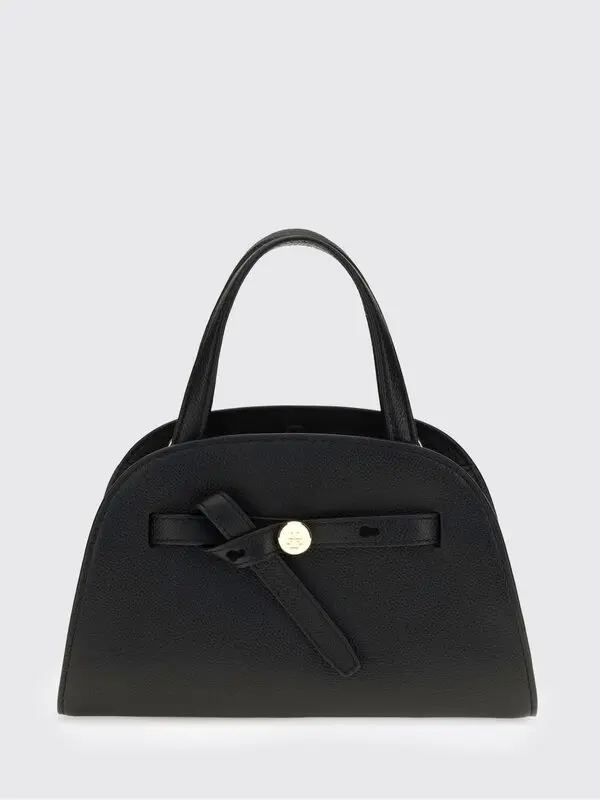 Tory Burch Romy Small Grained Leather Handbag With Double T Logo