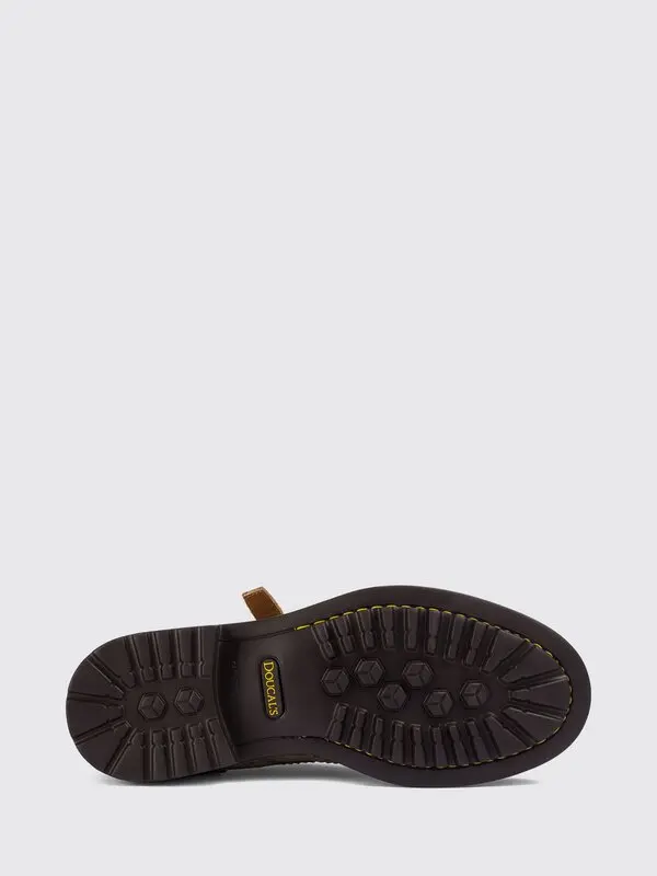 DOUCAL'S Suede Double Monk Strap Shoes With Round Toe And Wingtip Brogue Detailing - Cocoa