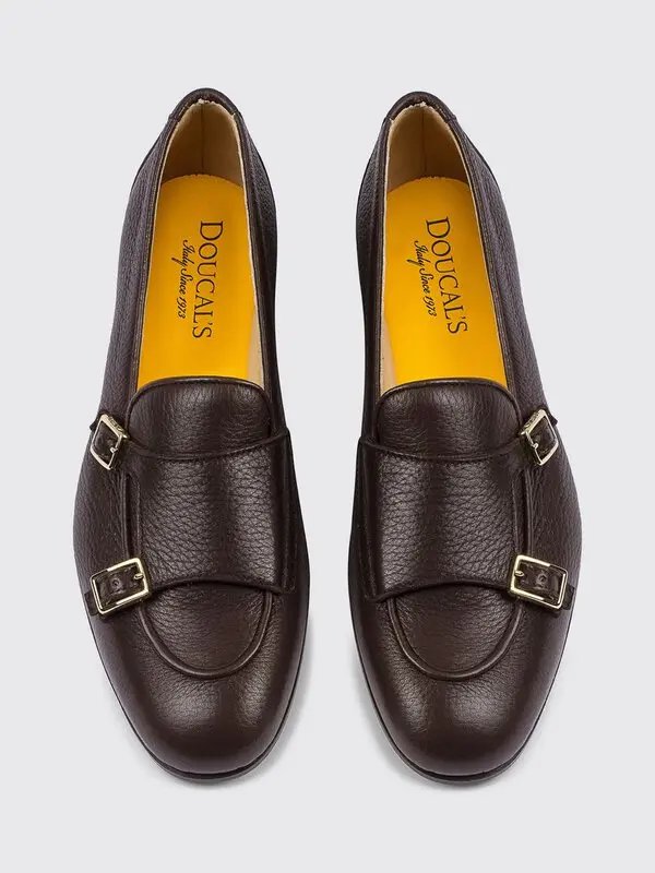 DOUCAL'S Monk Strap Loafers - Dark