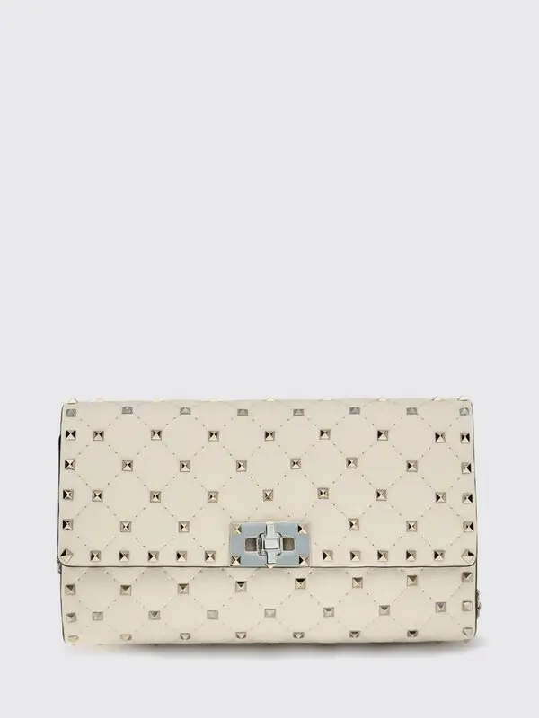 Valentino Garavani Rockstud Quilted Nappa Crossbody Bag - Ivory