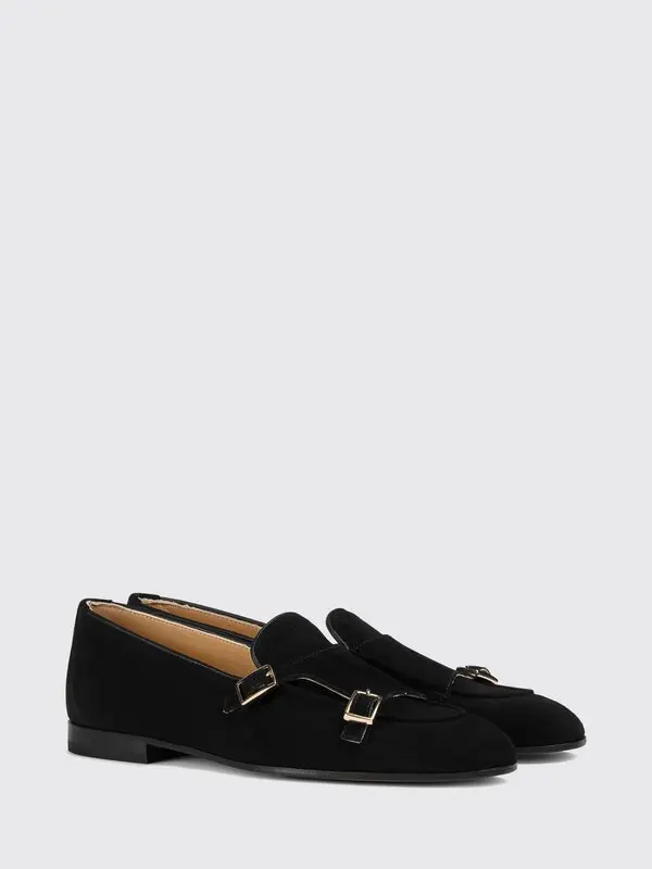DOUCAL'S Double Monk Strap Loafers - Black