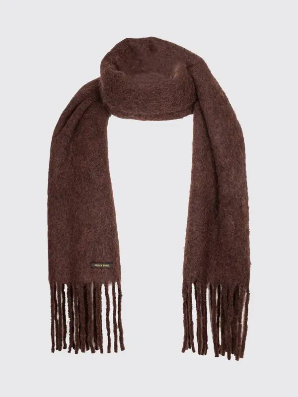 GOLDEN GOOSE Rectangular Alpaca Wool Blend Scarf With Fringed Edges