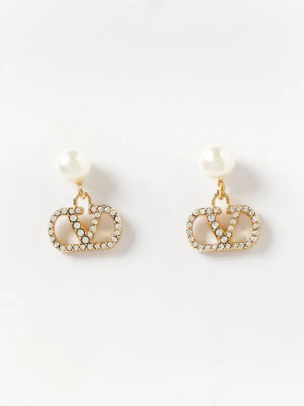 Valentino Garavani Vlogo Signature Crystal-embellished Dangle Earrings - Gold