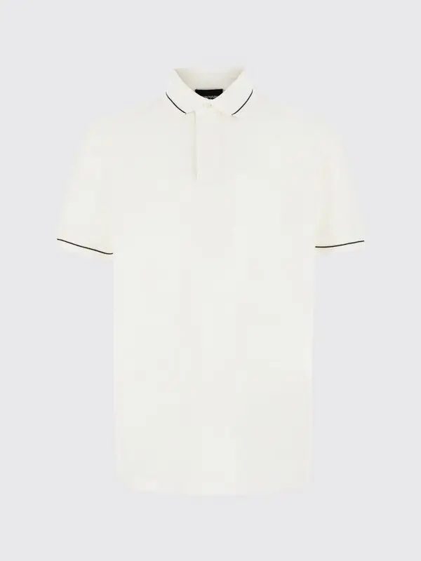 Emporio Armani Slim Fit Cotton Polo Shirt With Contrast Trims