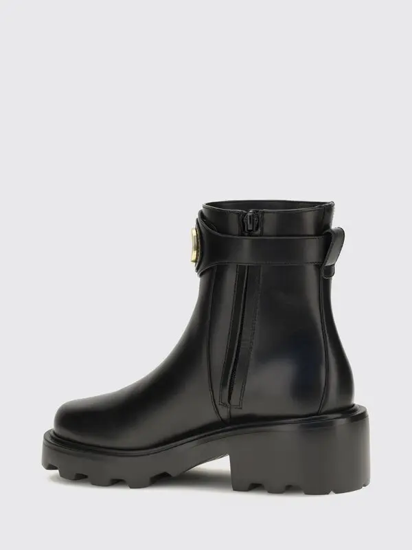 Valentino Garavani Leather Ankle Boots With Buckle Detail