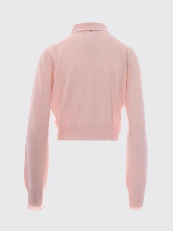 Sportmax Virgin Wool Polo Cardigan With Metallic Buttons - Pink