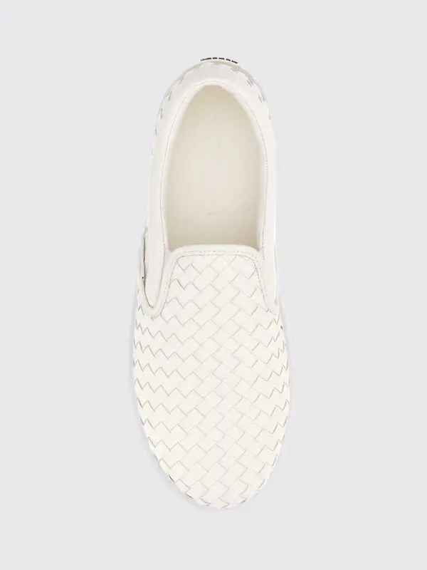 Bottega Veneta Intrecciato Leather Slip-on Sneakers - White