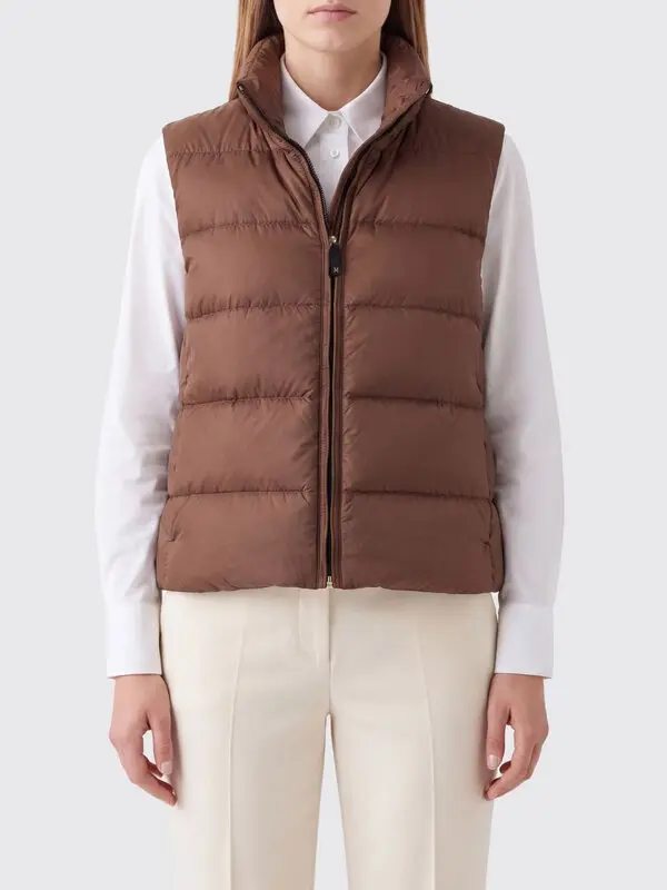 Max Mara Water-repellent Quilted Nylon Padded Gilet With High Neck