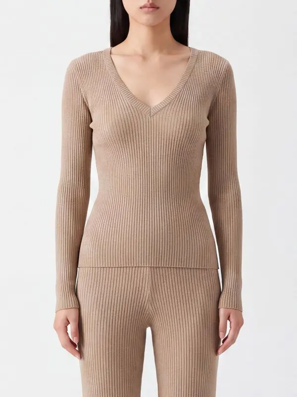 Liu Jo Ribbed Knit V-neck Sweater