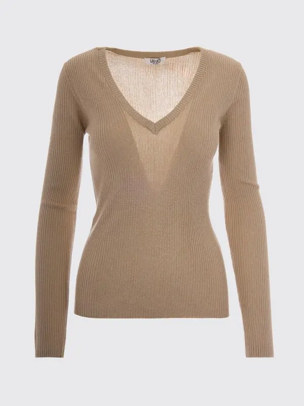 Liu Jo Ribbed Knit V-neck Sweater