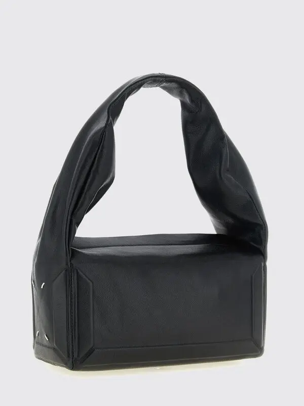 MAISON MARGIELA Small East West Tumbled Lambskin Shoulder Bag - Black