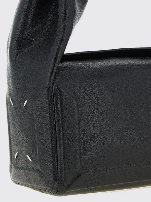 MAISON MARGIELA Small East West Tumbled Lambskin Shoulder Bag - Black