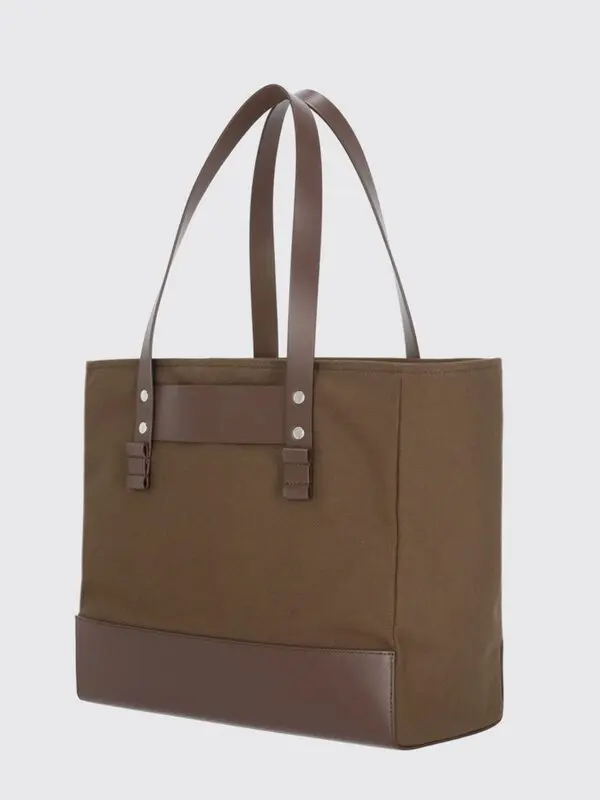Marni Cotton Tote Bag With Double Handle And Contrasting Leather Inserts