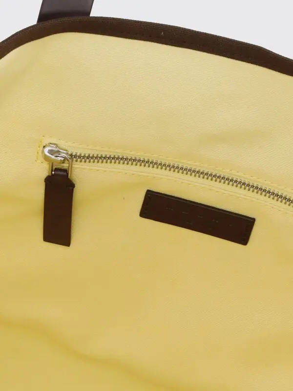Marni Cotton Tote Bag With Double Handle And Contrasting Leather Inserts