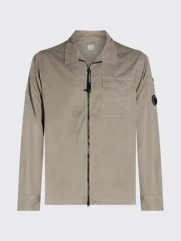 C.P. COMPANY Cotton Shirt Jacket With Patch Pocket And Applied Logo