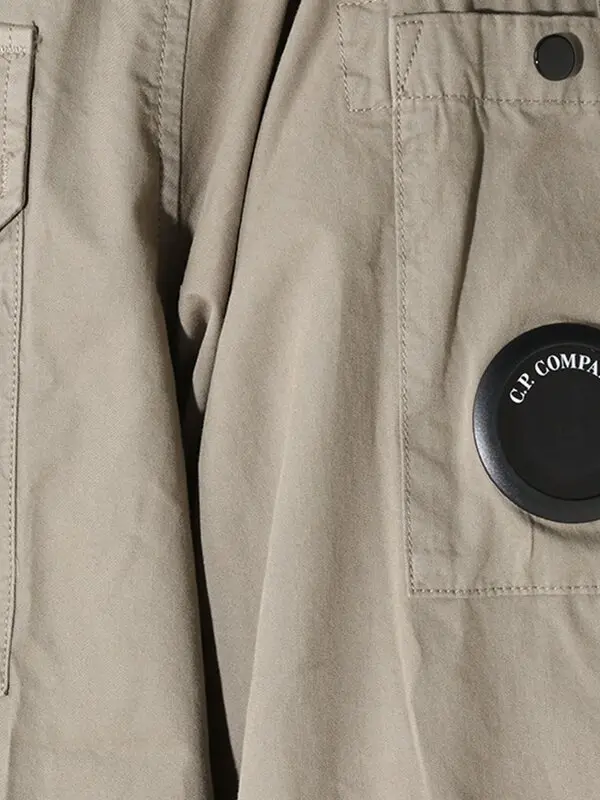 C.P. COMPANY Cotton Shirt Jacket With Patch Pocket And Applied Logo