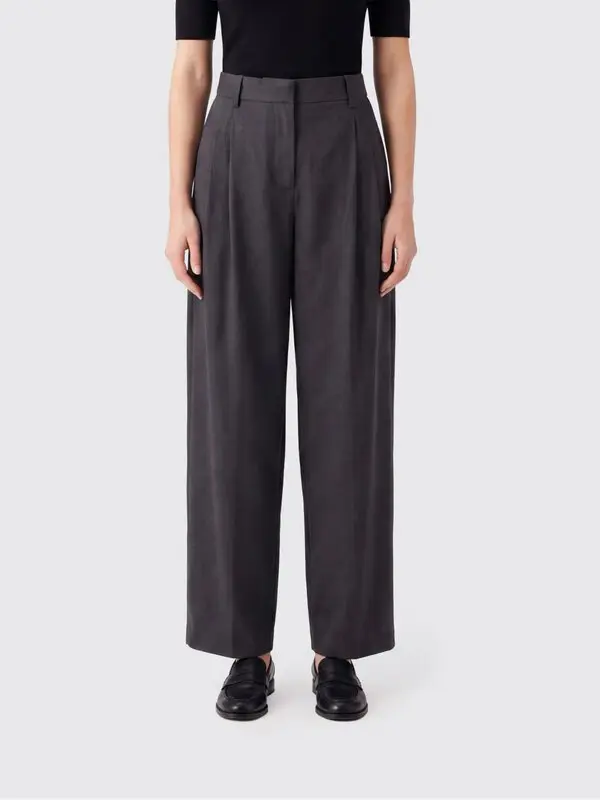 Max Mara High-waisted Wide-leg Wool Trousers - Charcoal