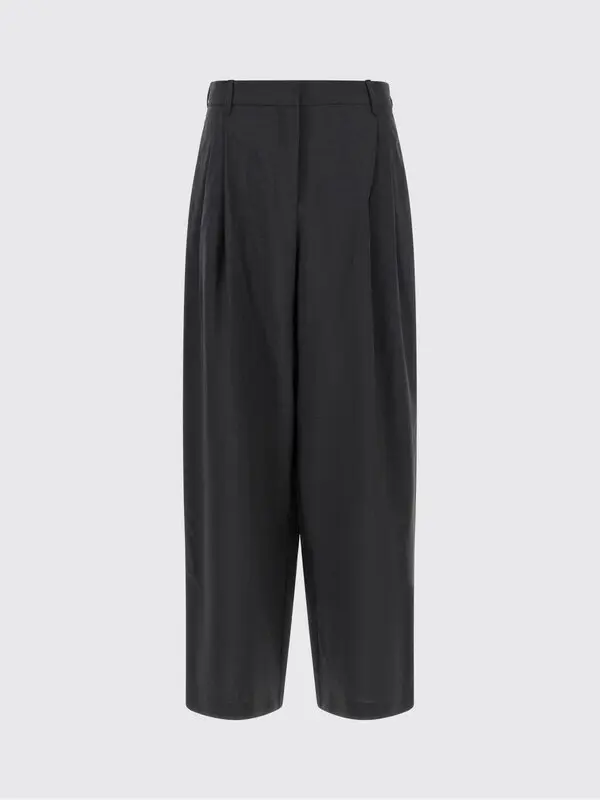 Max Mara High-waisted Wide-leg Wool Trousers - Charcoal