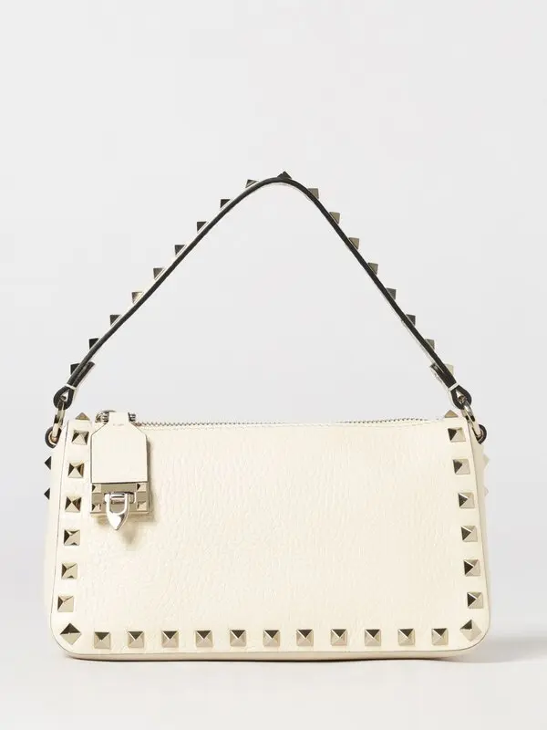 Valentino Garavani Rockstud Calfskin Leather Mini Handbag - Ivory