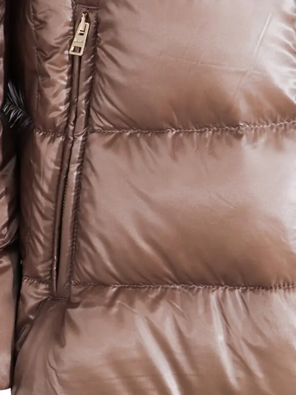 Herno Long Quilted Nylon Puffer Coat With Funnel Neck And Zip Closure - Dove Grey
