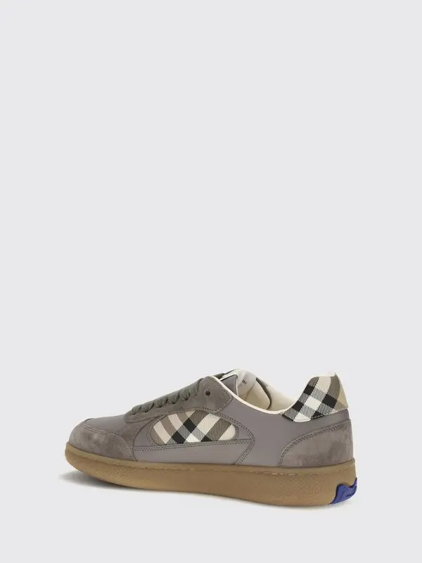 Burberry Terrace Leather And Suede Sneakers With Vintage Check Motif