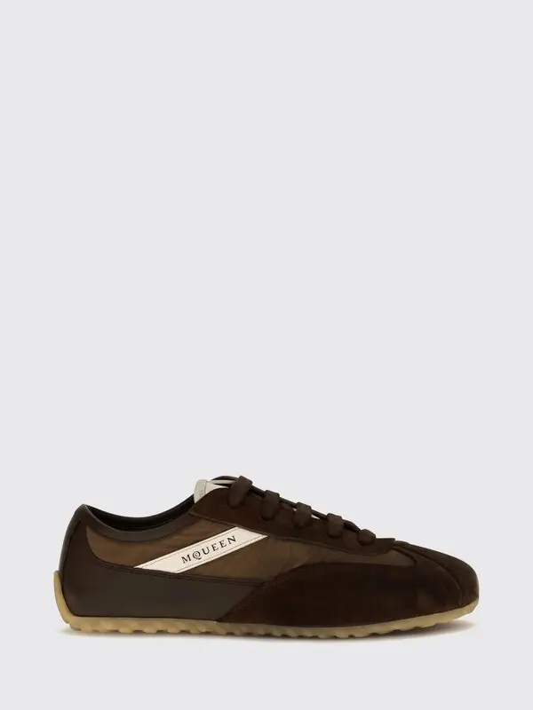 Alexander McQueen Bi Boxe Sneakers In Leather And Suede With Rubber Sole - Brown