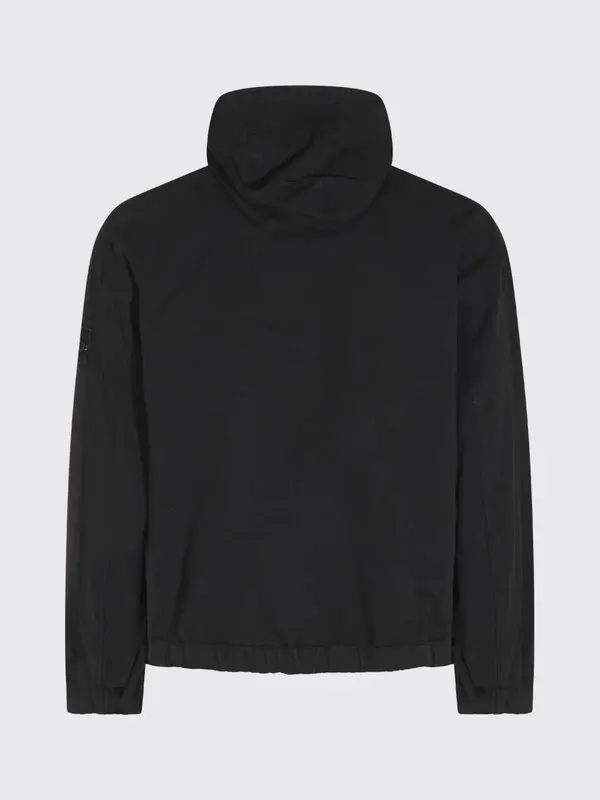 Stone Island Ripstop Nylon Hooded Bomber Jacket With Compass Logo - Black